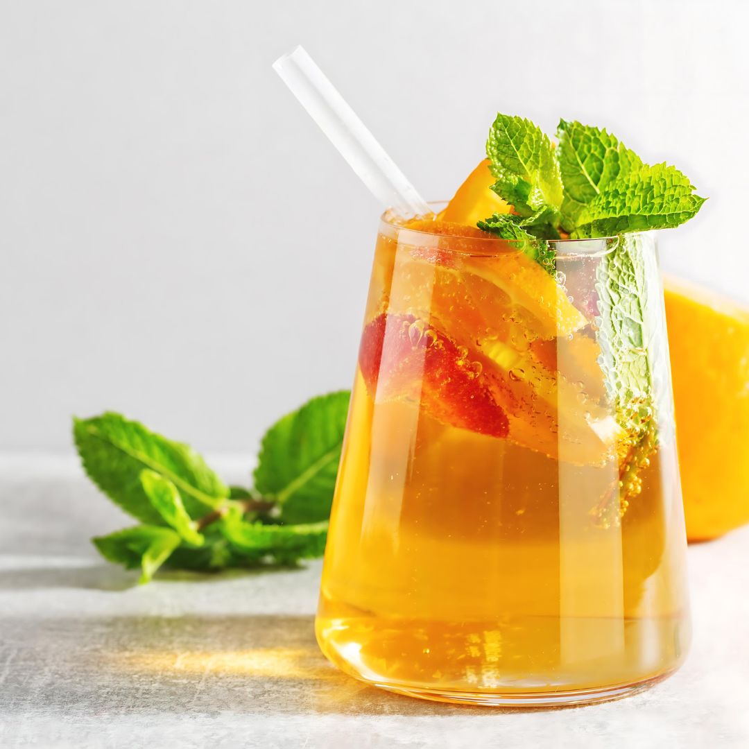 Refreshing Peach Iced Tea with Peach Balsamic Vinegar – The Little Shop ...