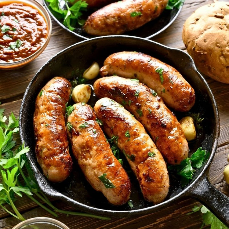 Skillet Sausages with Garlic Olive Oil & Balsamic Red Sauce – The ...